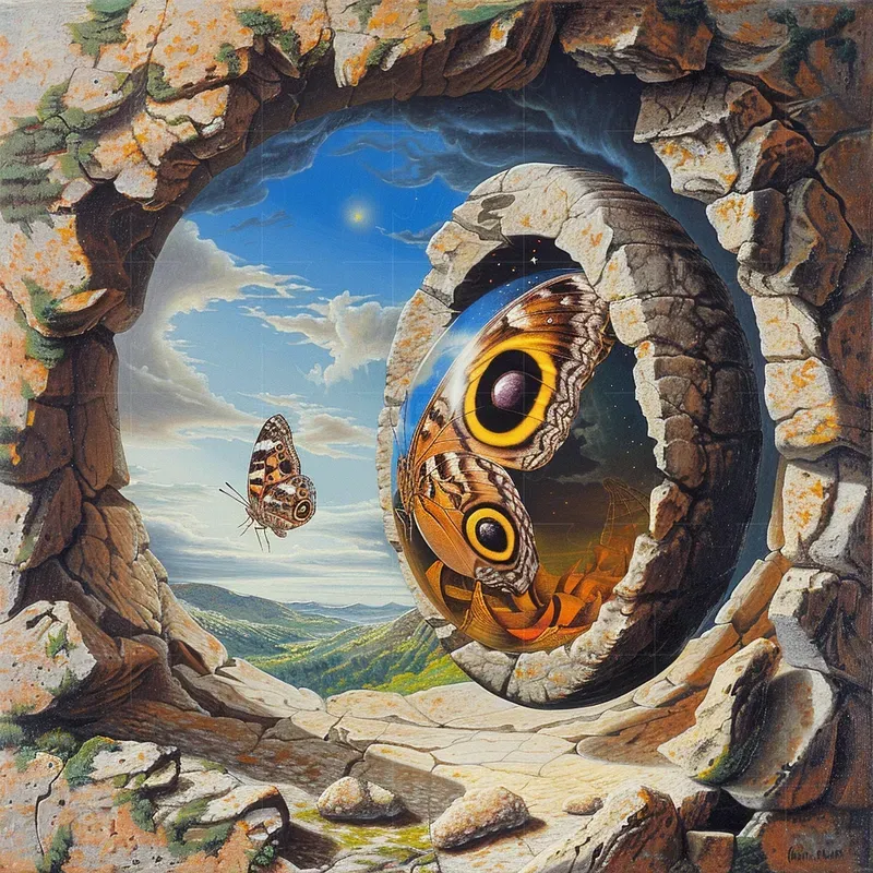 Surreal Optical Illusion Oil Paintings Midjourney Prompt | PromptBase