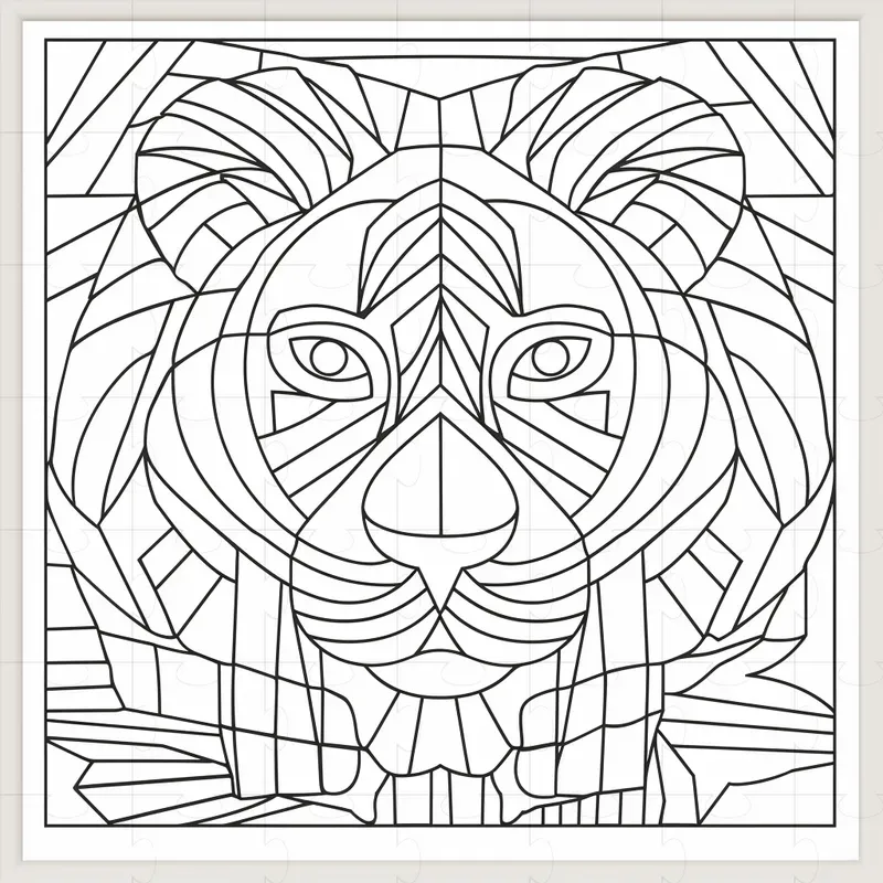 Geometric Pattern Animal Colouring Pages Midjourney Prompt | PromptBase