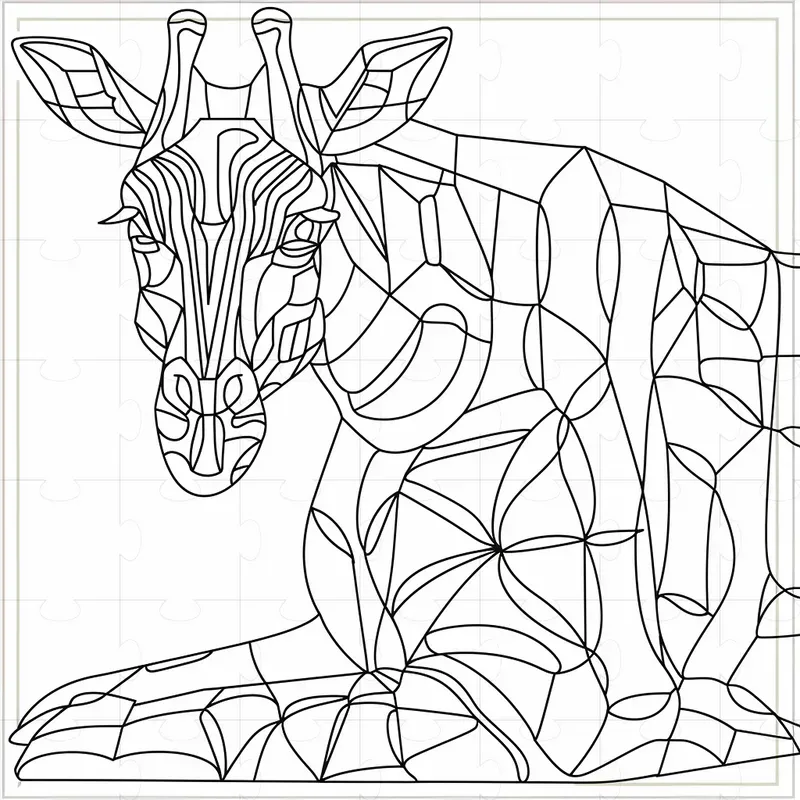 Geometric Pattern Animal Colouring Pages Midjourney Prompt | PromptBase