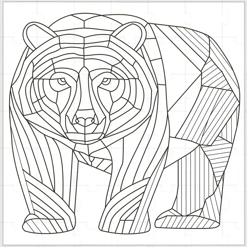 Geometric Pattern Animal Colouring Pages Midjourney Prompt | PromptBase