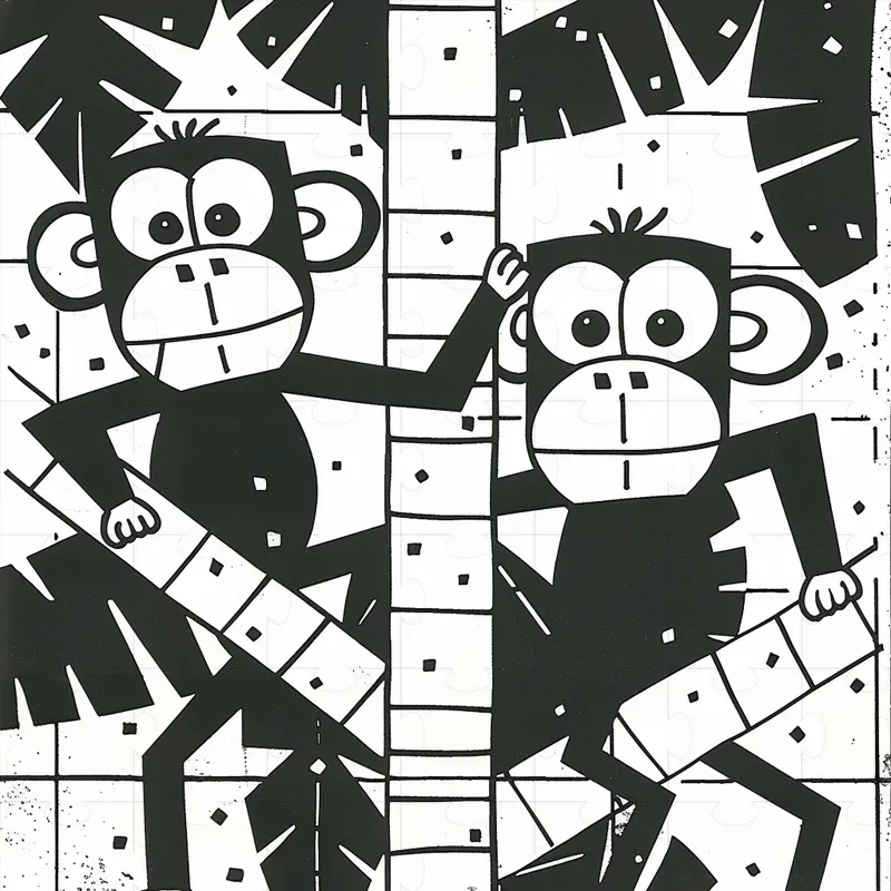 Black Contrast Coloring Book Pages Midjourney Prompt | PromptBase