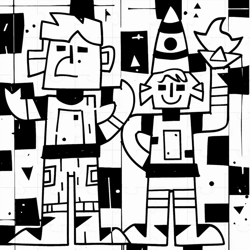 Black Contrast Coloring Book Pages Midjourney Prompt | PromptBase