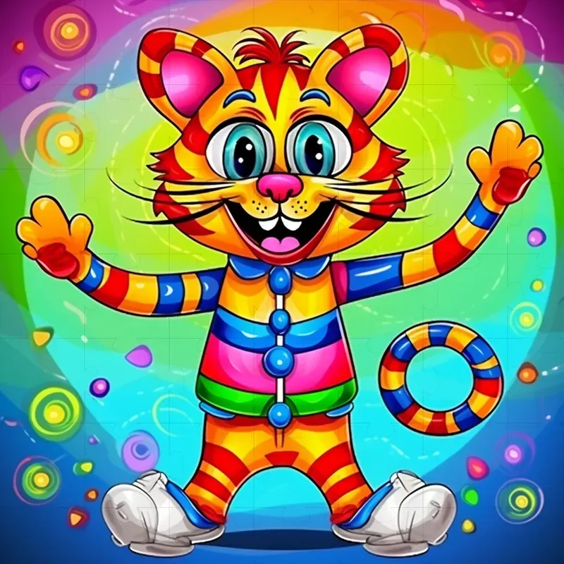 Vivid Happy Animals Illustration Cartoons Midjourney Prompt | PromptBase