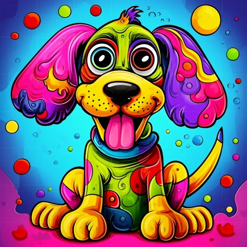 Vivid Happy Animals Illustration Cartoons Midjourney Prompt | PromptBase