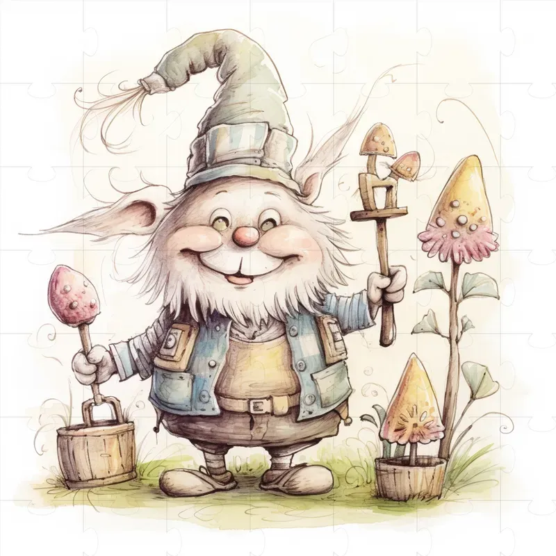 Funny Gnomes And Fairies Illustrations Midjourney Prompt | PromptBase