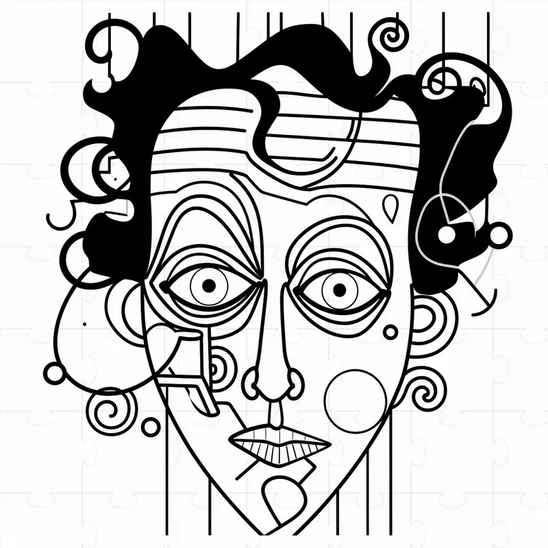 Simple Line Portrait Drawings Midjourney Prompt | PromptBase