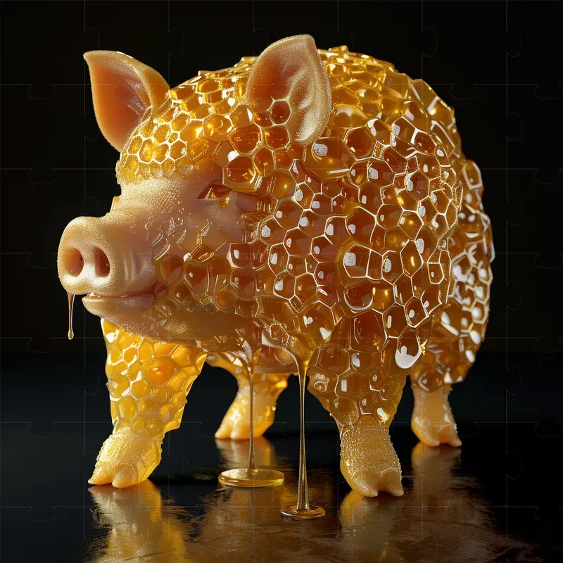Wax Honeycomb Animal Sculptures Midjourney Prompt | PromptBase