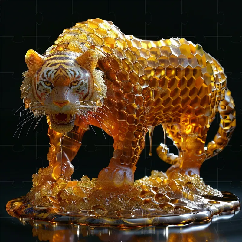 Wax Honeycomb Animal Sculptures Midjourney Prompt | PromptBase