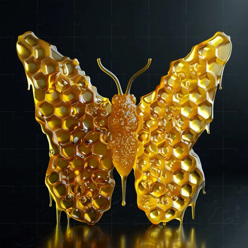 Wax Honeycomb Animal Sculptures Midjourney Prompt | PromptBase