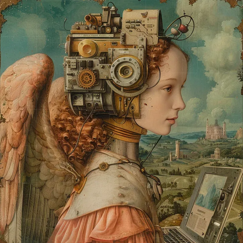 Oil Retro Futuristic Surreal Portraits Midjourney Prompt | PromptBase