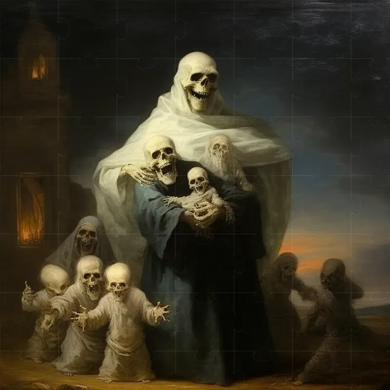 Goya-bosch Horror Halloween Oil Painting Midjourney Prompt | PromptBase
