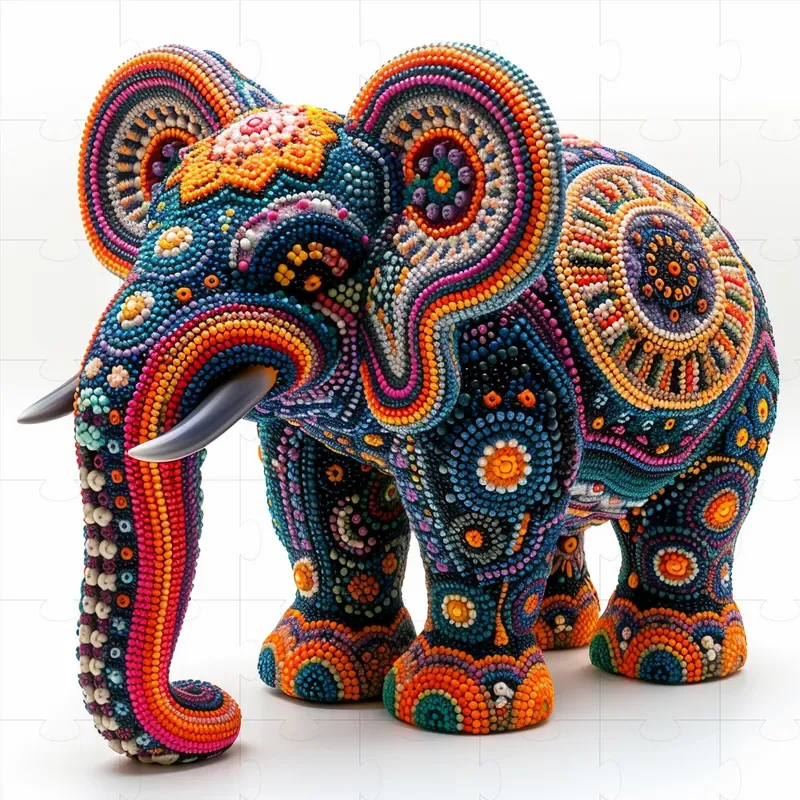 Folk Art Temari Animals 3D Designs Midjourney Prompt | PromptBase