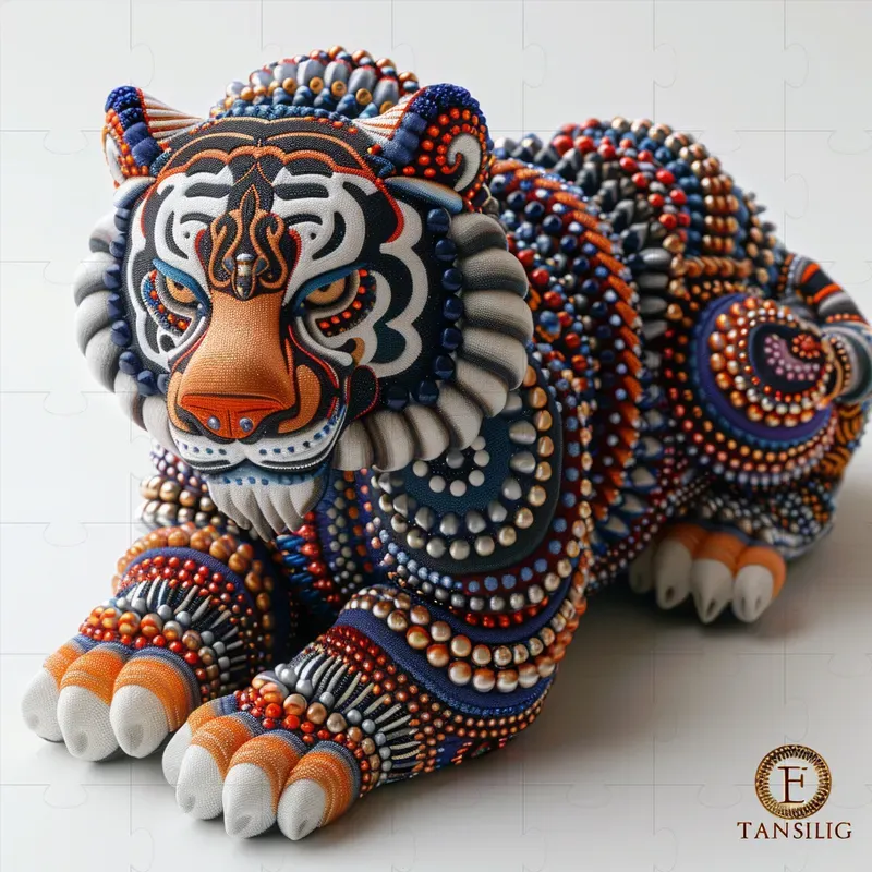 Folk Art Temari Animals 3D Designs Midjourney Prompt | PromptBase