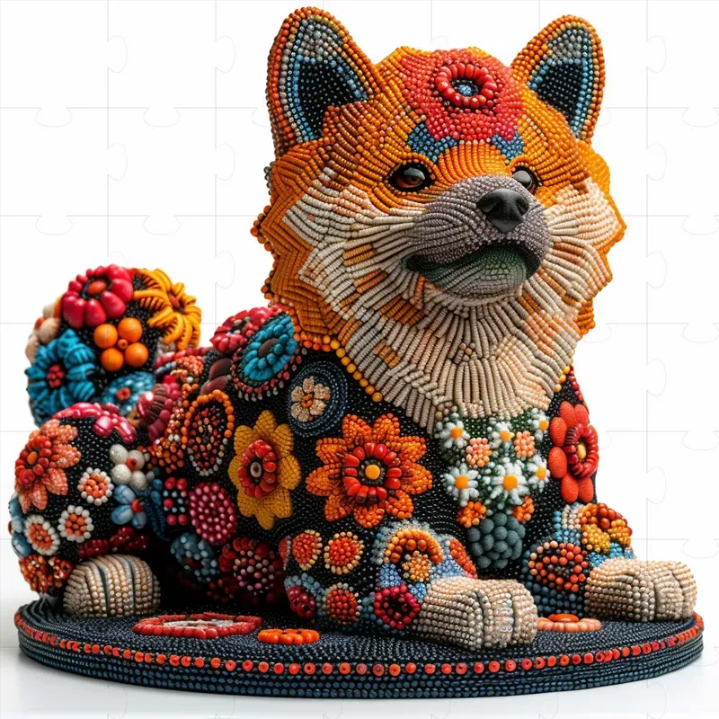 Folk Art Temari Animals 3D Designs Midjourney Prompt | PromptBase