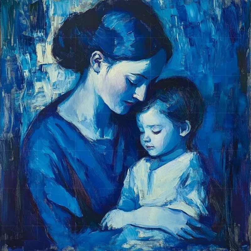 Picasso Blue Period Artworks Midjourney Prompt | PromptBase