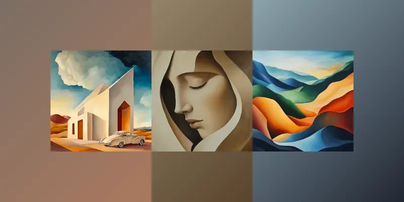 Georgia Okeeffe Precisionism Artworks Generator App | PromptBase