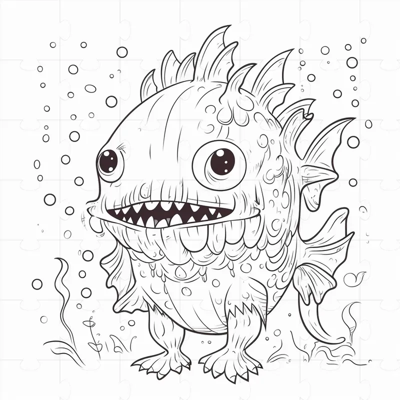 Cute Creepy Kawaii Monster Coloring Books Midjourney Prompt | PromptBase