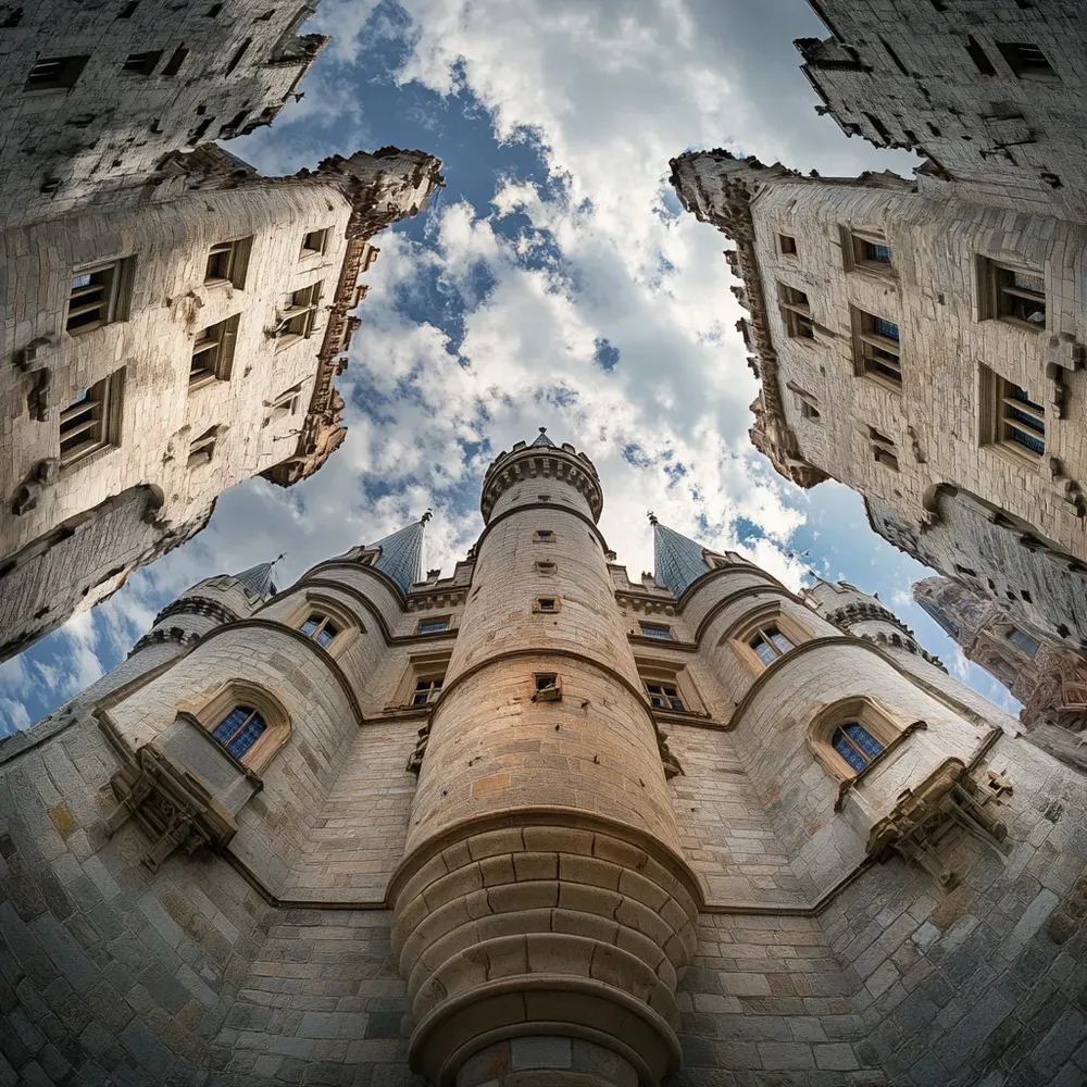 Worms Eye View Perspective Photography Midjourney Prompt | PromptBase