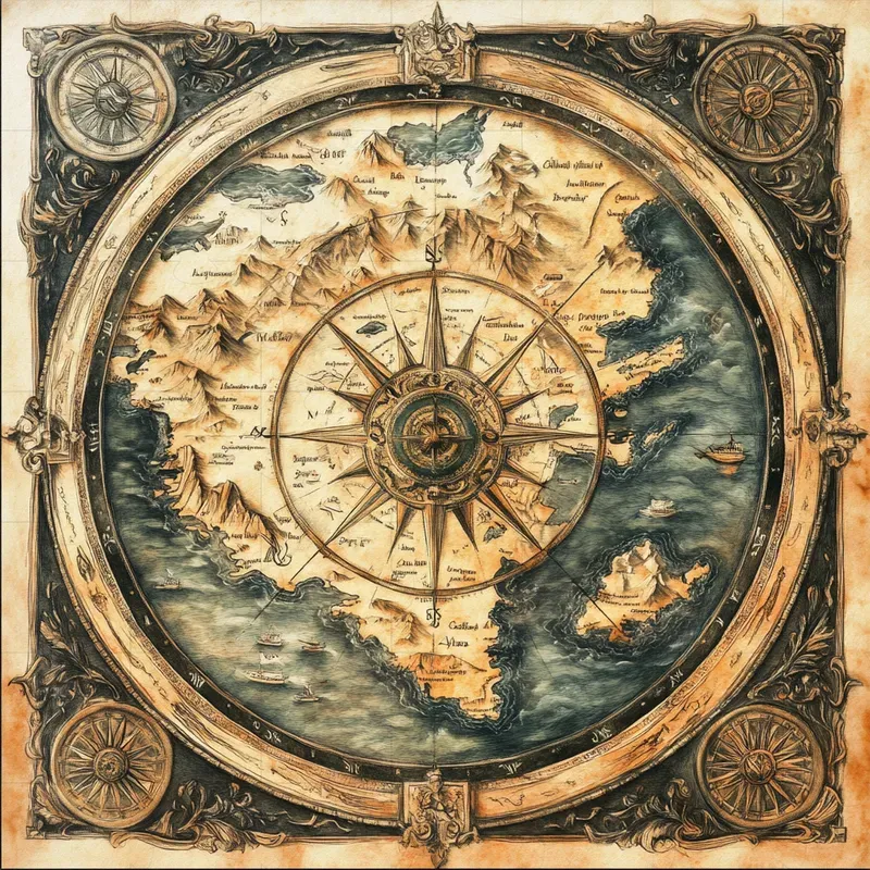 Legendary Maps Illustrations Midjourney Prompt | PromptBase