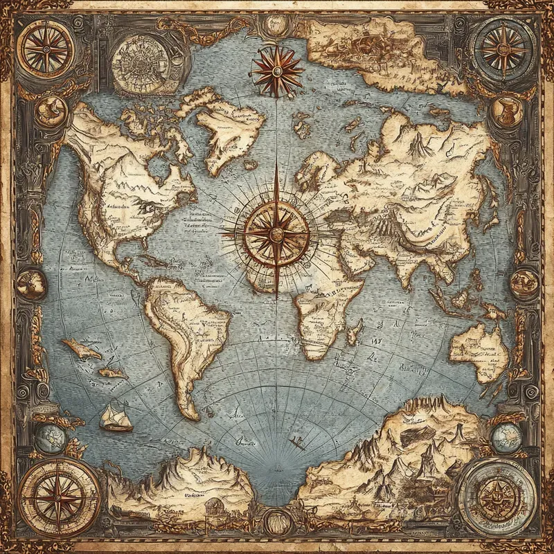 Legendary Maps Illustrations Midjourney Prompt | PromptBase