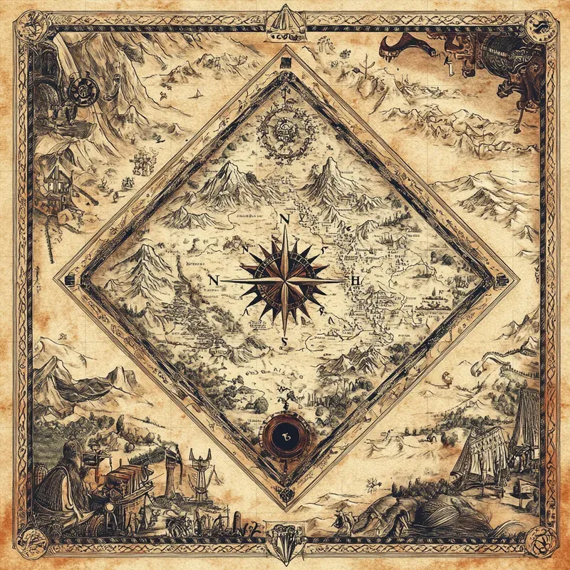 Legendary Maps Illustrations Midjourney Prompt | PromptBase