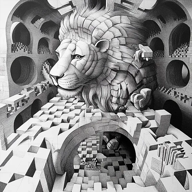 Mindbending Illusions Eschers Worlds Midjourney Prompt | PromptBase