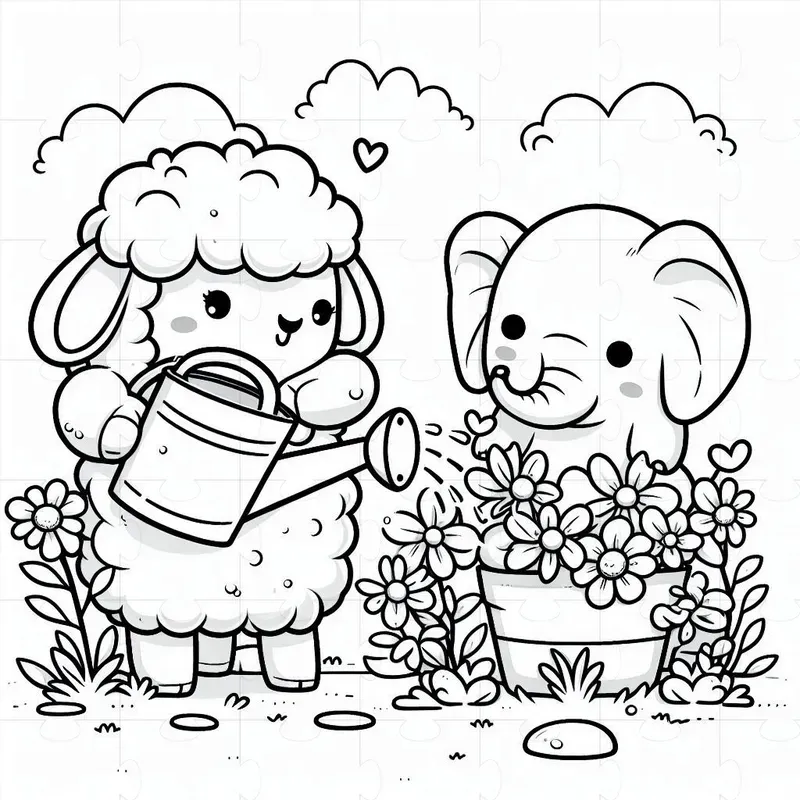 Cuddly Friends Coloring Book Pages DALL·E Prompt | PromptBase
