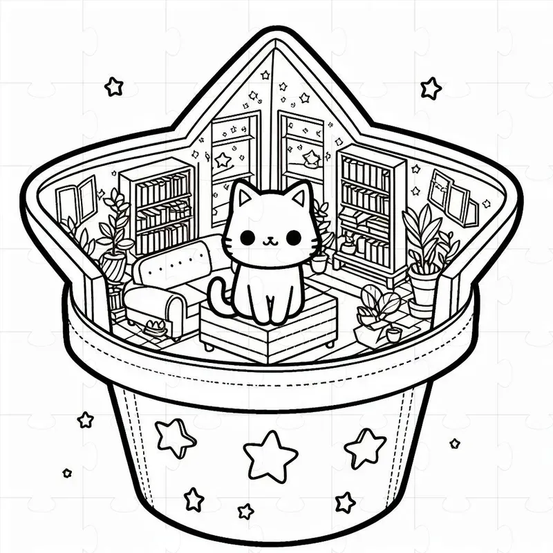 Cute And Cozy Tiny Worlds Coloring Books DALL·E Prompt | PromptBase
