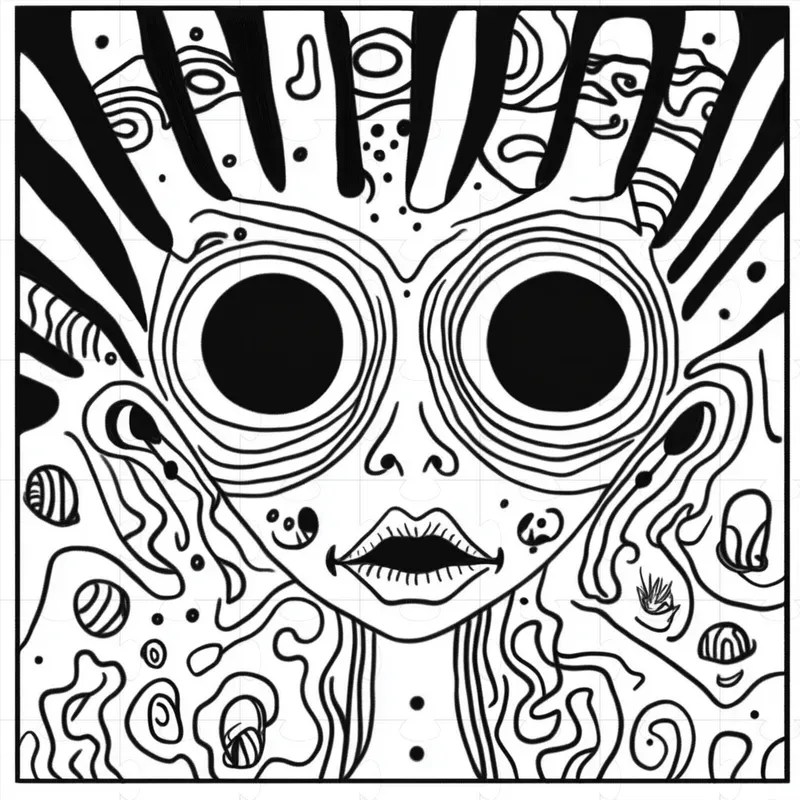 Psychedelic Groovy Coloring Book Pages Midjourney Prompt | PromptBase