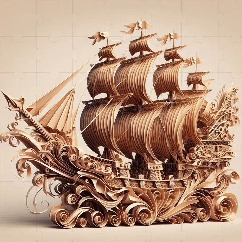 Baroque Origami Paper Sculptures Eleganc DALL·E Prompt | PromptBase