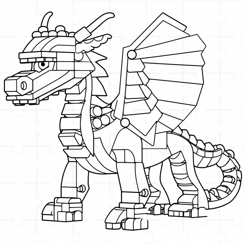 Lego Animal Coloring Book Pages Midjourney Prompt | PromptBase