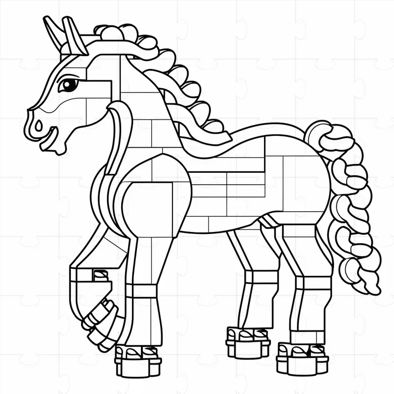 Lego Animal Coloring Book Pages Midjourney Prompt | PromptBase