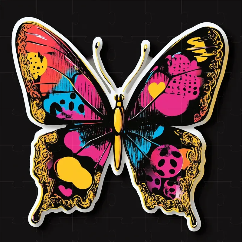 Vibrant Stickers Of Pop And Baroque Style Midjourney Prompt | PromptBase