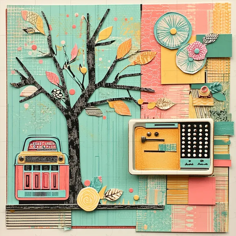 Retro Nostalgia Cubist Ephemera Of 1950s Midjourney Prompt | PromptBase