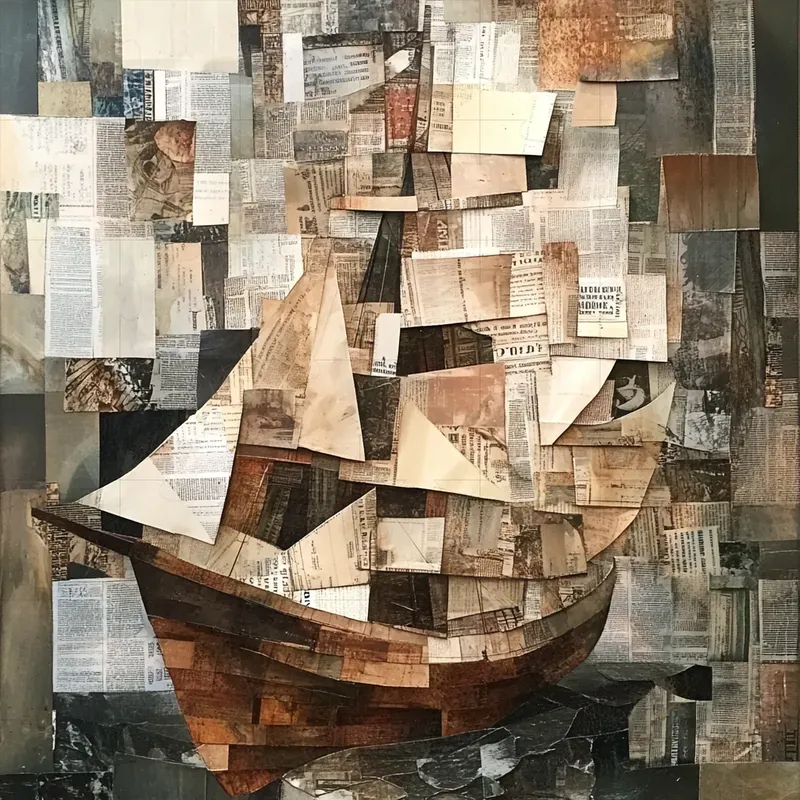 Cubist Collages With Vintage Newspapers Midjourney Prompt | PromptBase