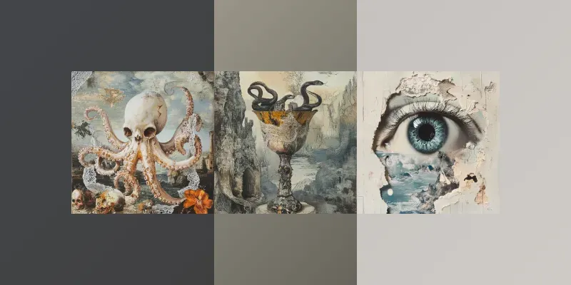 Surrealist Collages With Textiles And Lace Midjourney Prompt | PromptBase