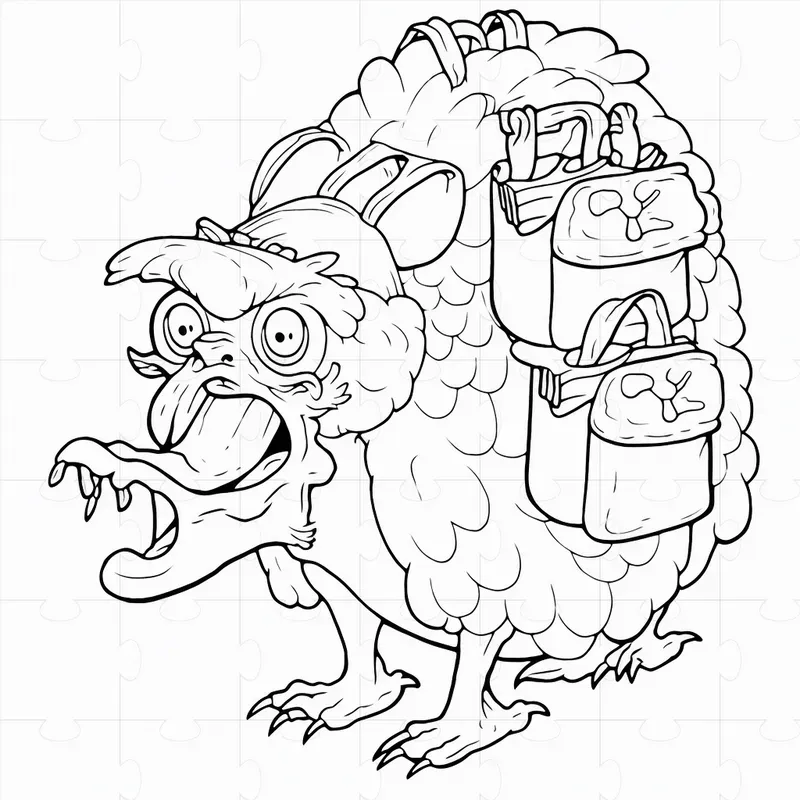 Quirky Animals Coloring Book Pages Midjourney Prompt | PromptBase