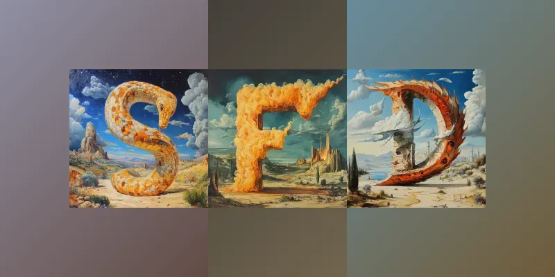 Dalis Surrealist Whimsy Alphabet Letters Midjourney Prompt | PromptBase