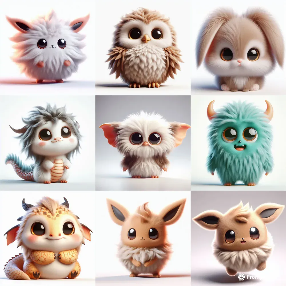 Cute Fluffy Creatures DALL·E Prompt | PromptBase