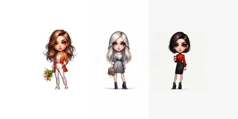 Business Women Chibi Cliparts DALL·E Prompt | PromptBase