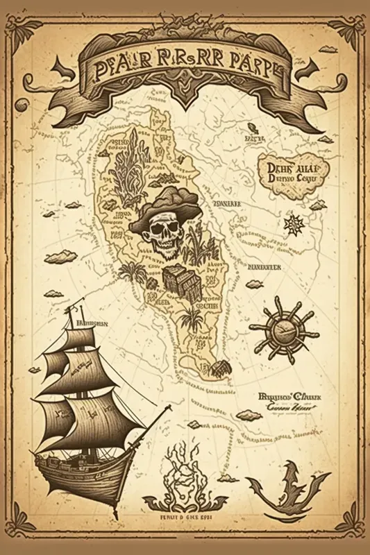 Pirate Treasure Maps Midjourney Prompt | PromptBase