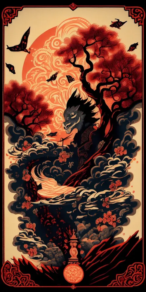 Japanese Tarot Cards Midjourney Prompt | PromptBase