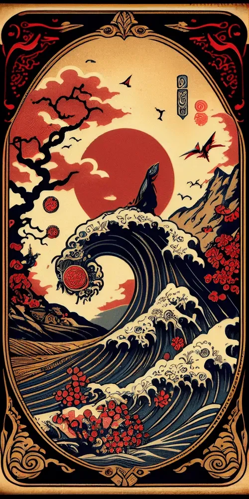 Japanese Tarot Cards Midjourney Prompt | PromptBase