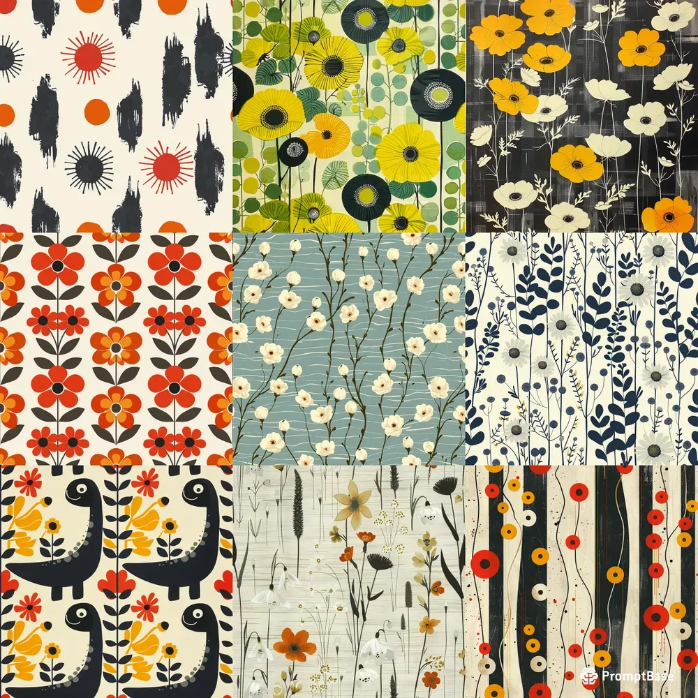 1960s Wallpaper Patterns Midjourney Prompt | PromptBase