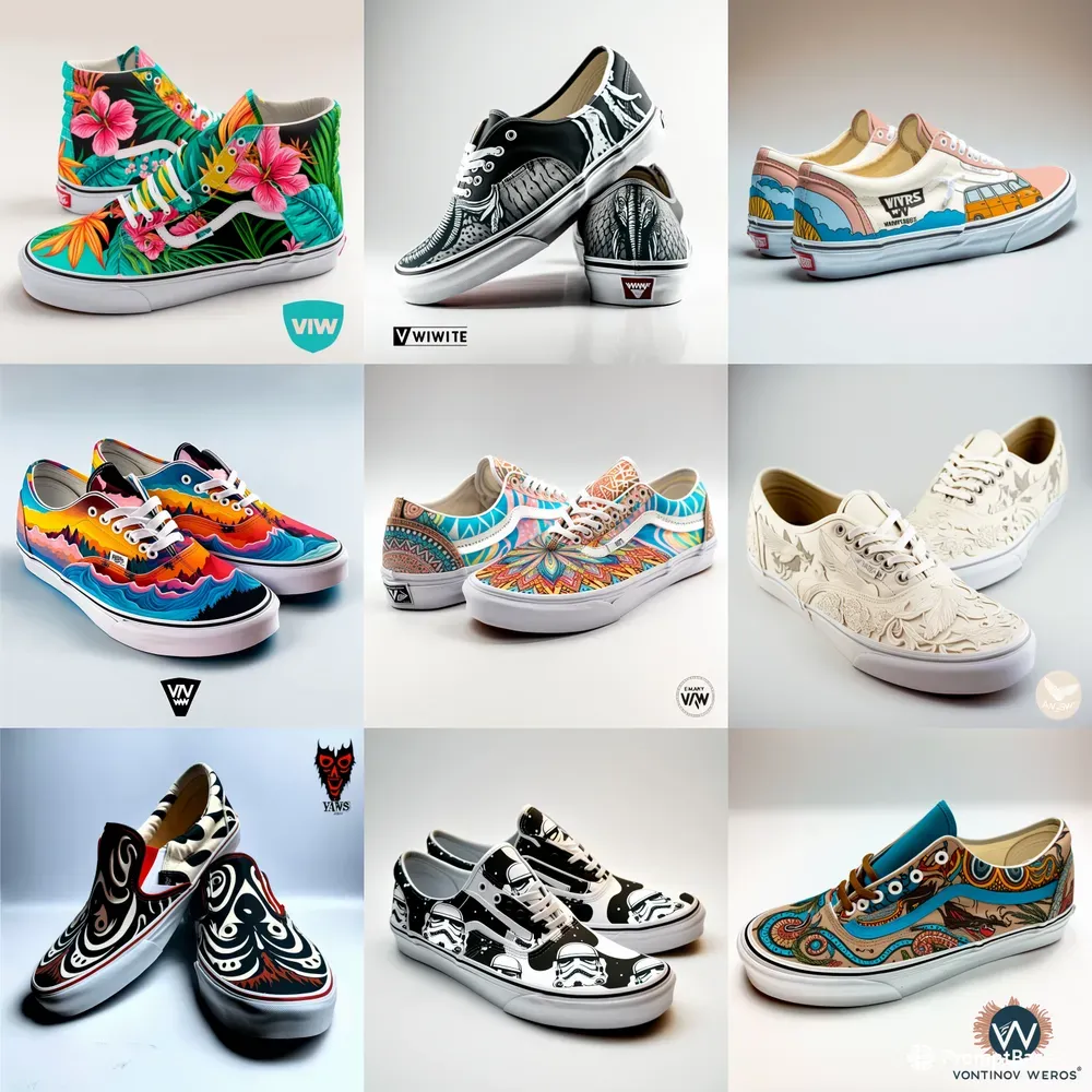 Custom Painted Vans Shoe Designs Midjourney Prompt | PromptBase