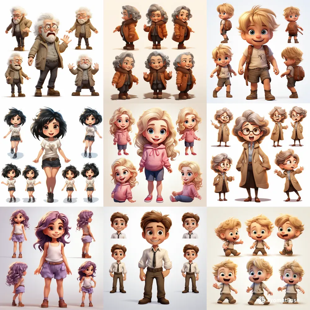 Pixar Style Characters Midjourney Prompt | PromptBase