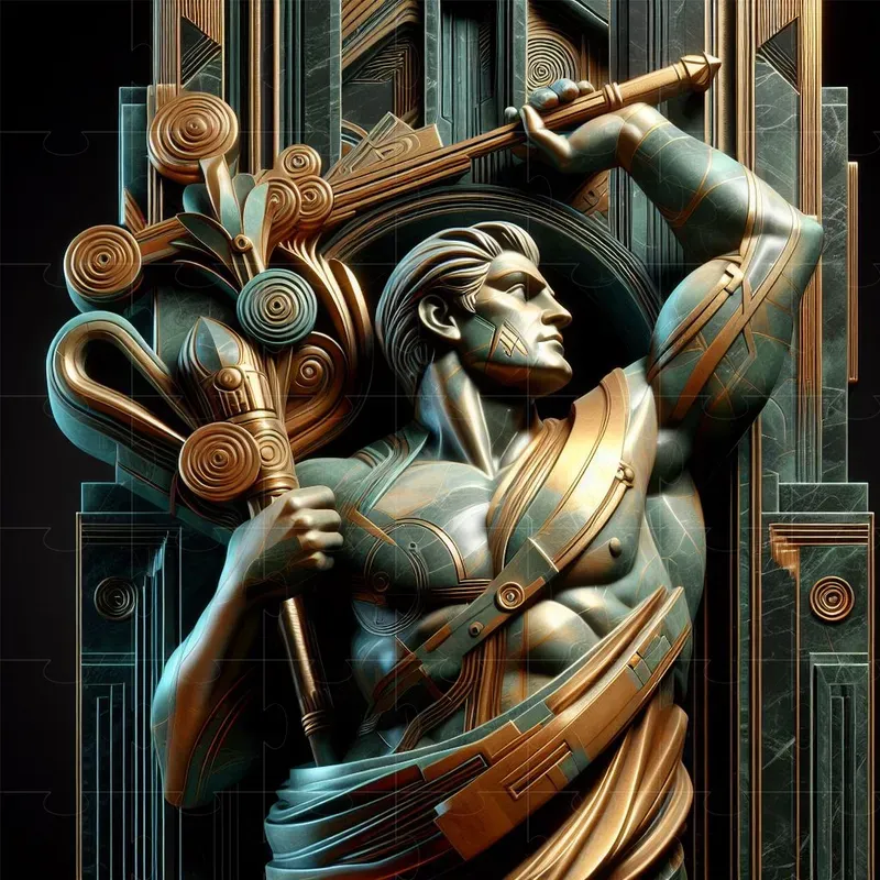 Epic Art-deco Statues DALL·E Prompt | PromptBase