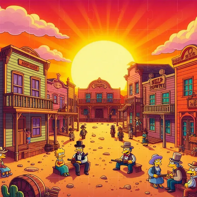 The Simpsons Style Landscapes DALL·E Prompt | PromptBase