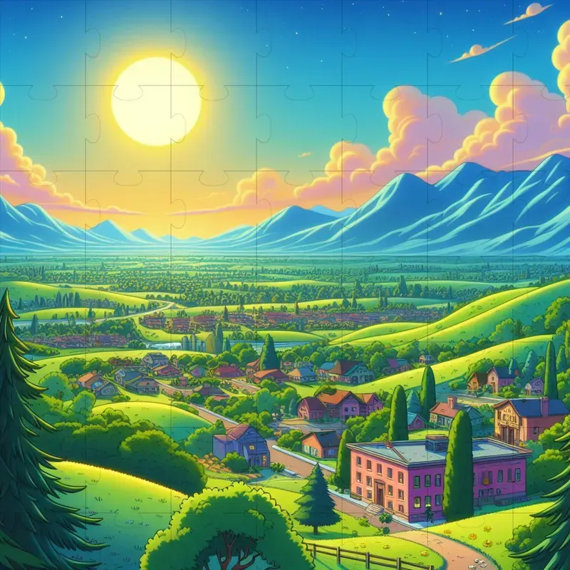 The Simpsons Style Landscapes DALL·E Prompt | PromptBase