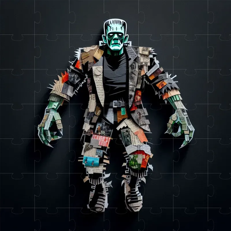 Collage Character Crafts DALL·E Prompt | PromptBase